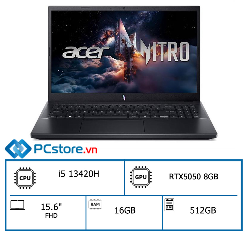 Laptop Acer Gaming Nitro V 15 ProPanel ANV15 52 59AA i5 13420H, 16GB ...